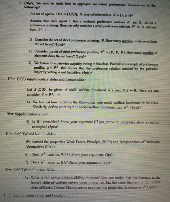 8. (30pts) We want to study how to aggregnte | Chegg.com