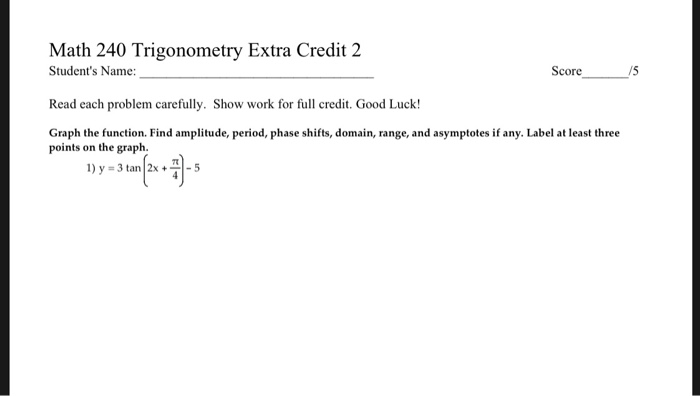 Solved Math 240 Trigonometry In-Class Activity 2 Student's | Chegg.com