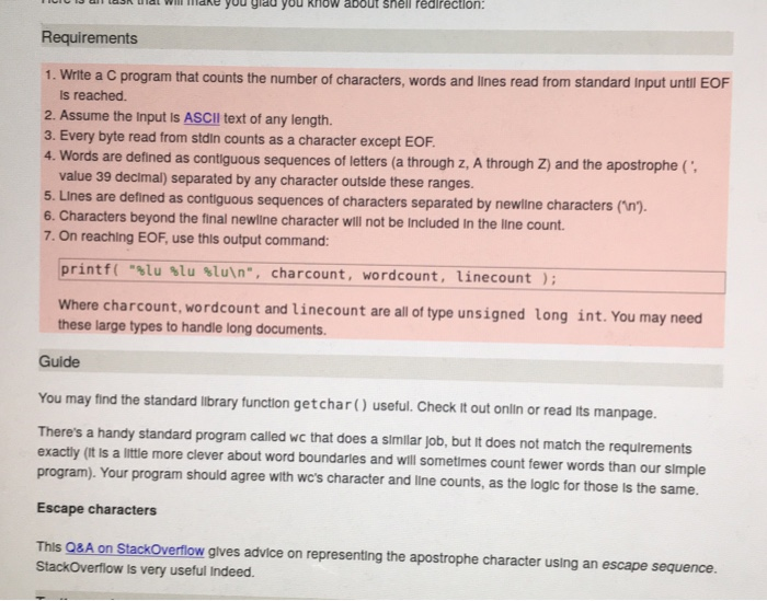 Solved C Program That Counts The Number Of Characters Words 