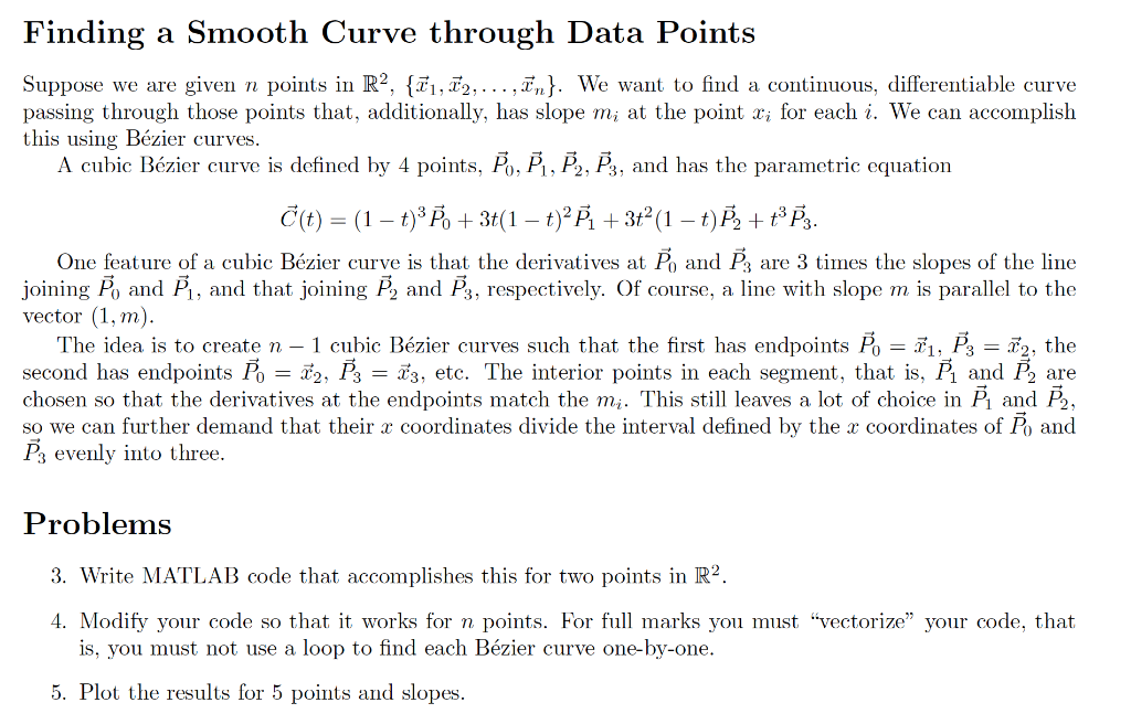 Finding a Smooth Curve through Data Points Suppose | Chegg.com