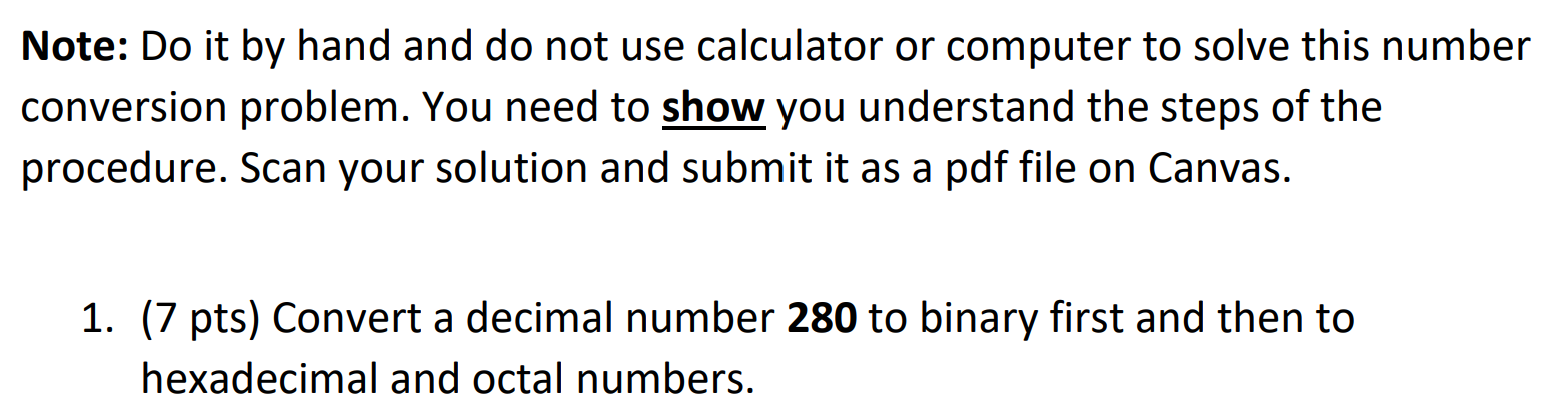 Solved Note: Do it by hand and do not use calculator or | Chegg.com