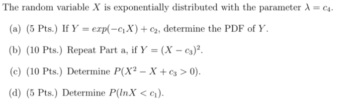 Solved The random variable X is exponentially distributed | Chegg.com