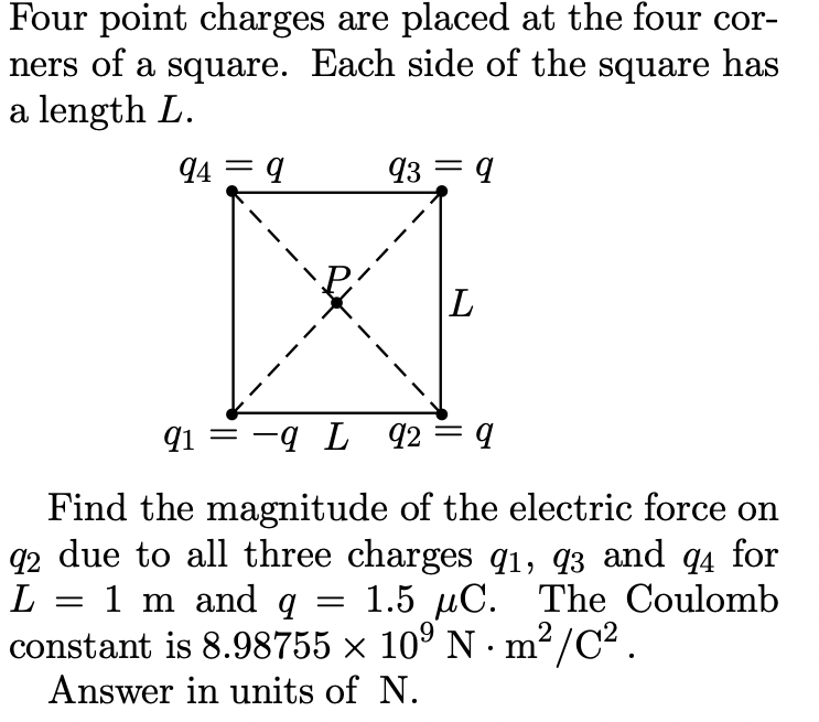 Solved Four point charges are placed at the four corners of | Chegg.com Solved Four point charges are placed at the four corners of | Chegg.com