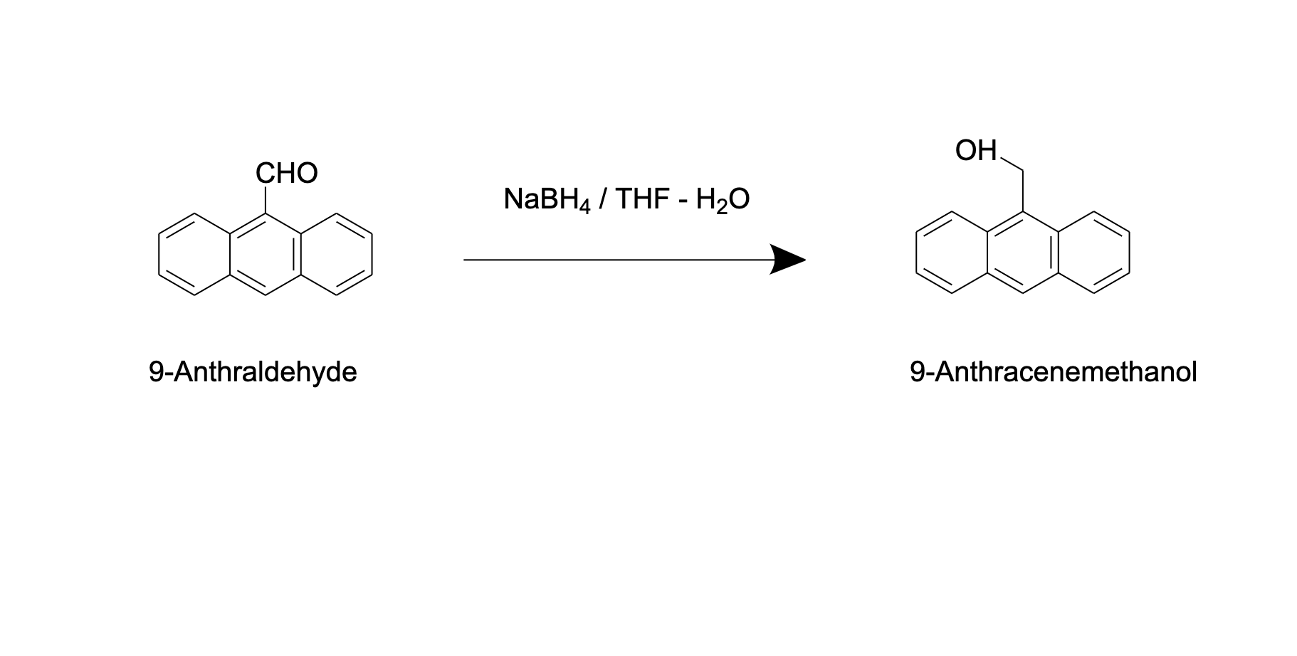 Solved ОН. CHO NaBHA / THF - HO 9-Anthraldehyde | Chegg.com