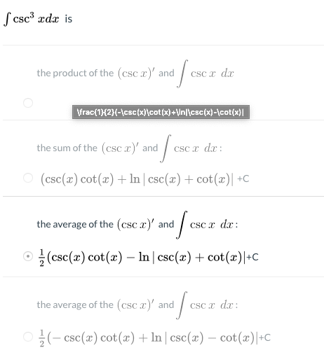 Solved cscxdx is the product of the (csc x)' and / csc « dx | Chegg.com