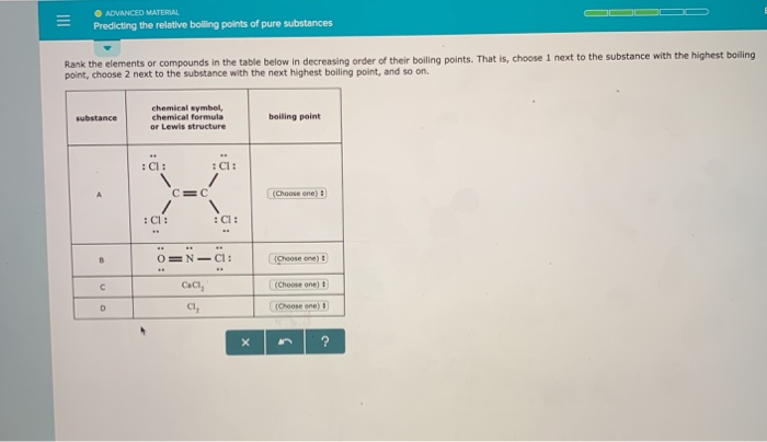 Solved : O ADVANCED MATERIAL Predicting the relative boling | Chegg.com