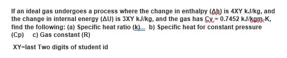 Solved If an ideal gas undergoes a process where the change | Chegg.com
