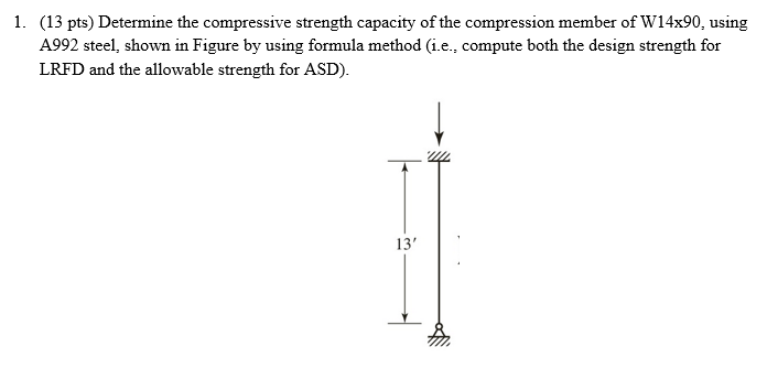 Solved 1. (13 pts) Determine the compressive strength | Chegg.com