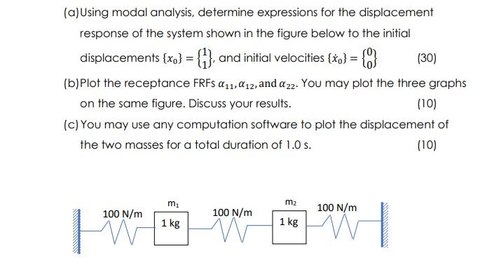 (a) Using modal analysis, determine expressions for | Chegg.com