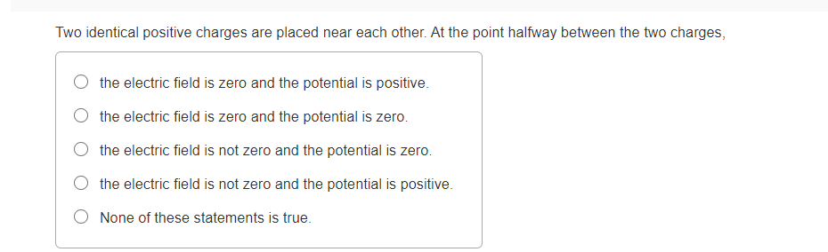 Solved Two identical positive charges are placed near each | Chegg.com