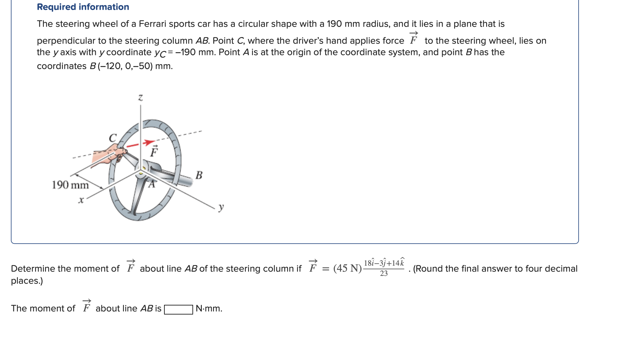 Solved The steering wheel of a Ferrari sports car has a | Chegg.com