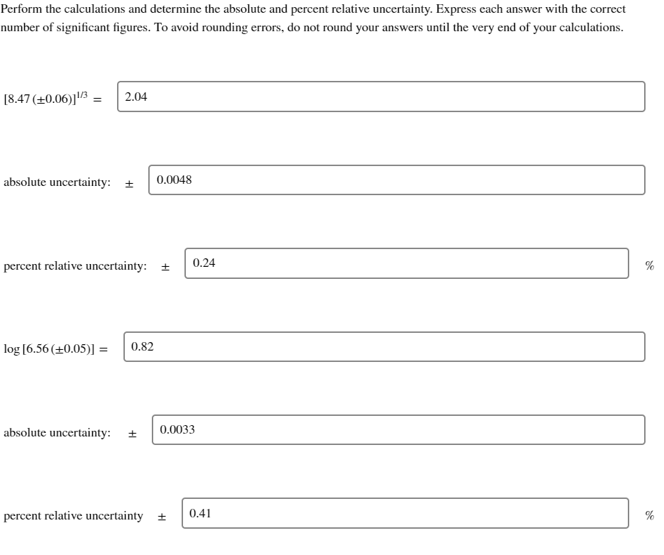 Solved Perform The Calculations And Determine The Absolute