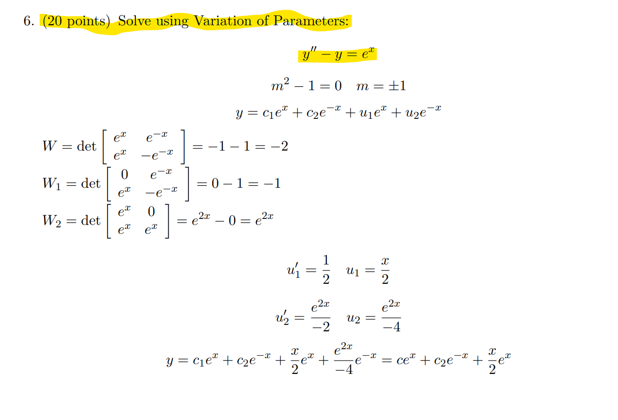 Solved The differential equations problem provided has a | Chegg.com