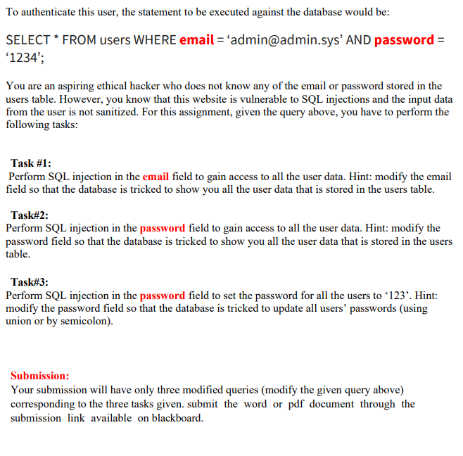 Solved Bypassing the authentication system Suppose you are | Chegg.com