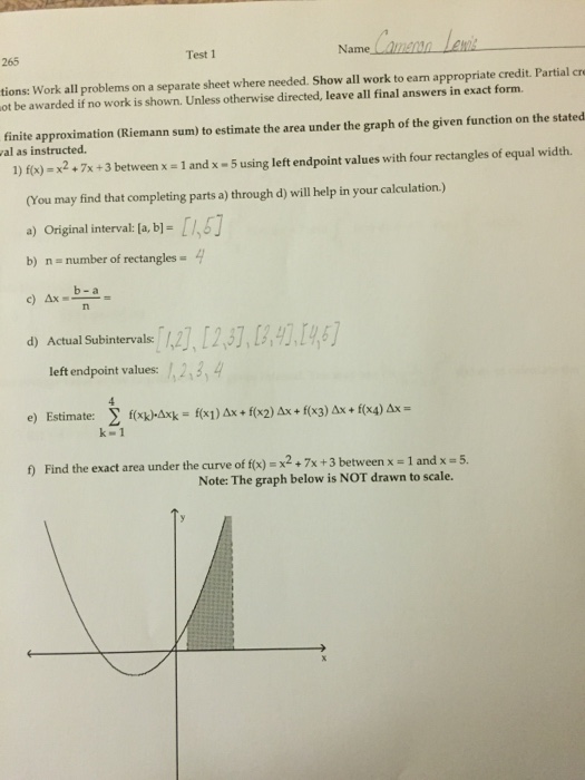 Solved Finite approximation (Riemann sum) to estimate the | Chegg.com