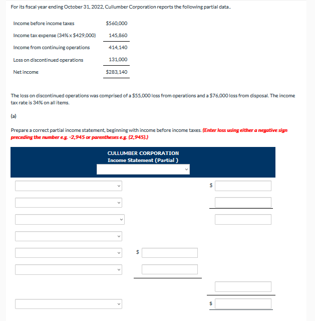 Solved For its fiscal year ending October 31,2022 , | Chegg.com