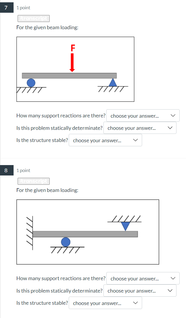 Solved For the given beam loading: How many support | Chegg.com