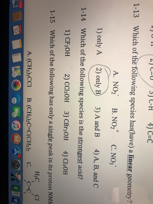 Solved Which of the following species has(have) a linear | Chegg.com