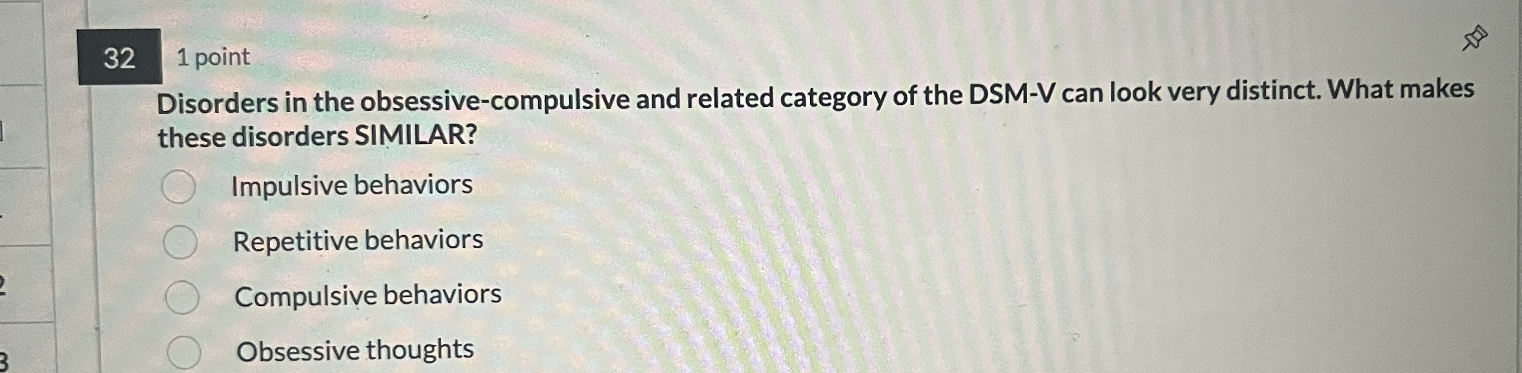 Solved Disorders in the obsessive-compulsive and related | Chegg.com