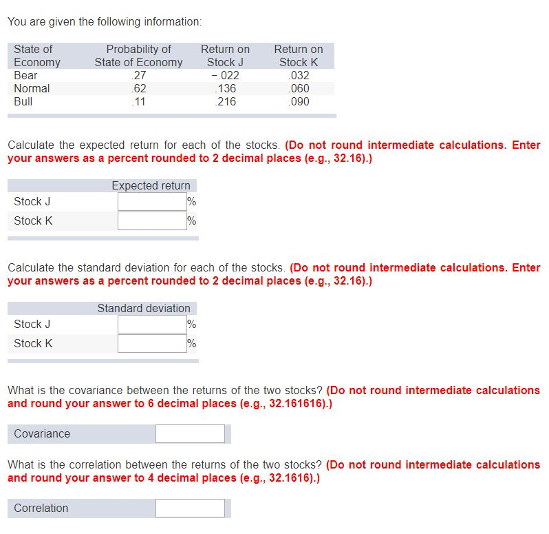 Solved You are given the following information State of | Chegg.com