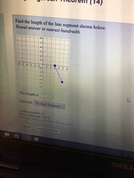 Solved Find the length of the line segment shown below. | Chegg.com