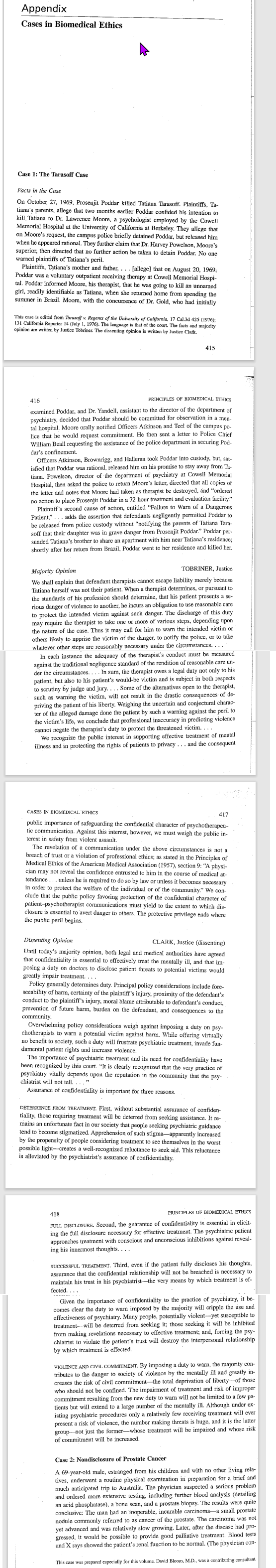 Solved Case Study 1 - ﻿the Tarasoff Case from the Unit | Chegg.com