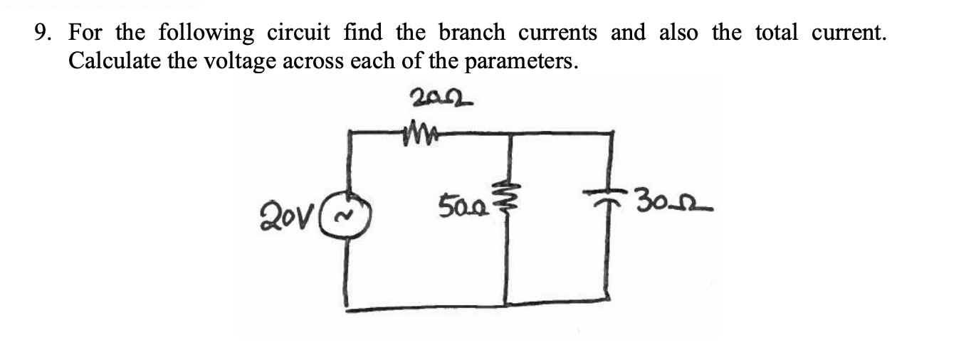 Solved For the following circuit find the branch currents | Chegg.com