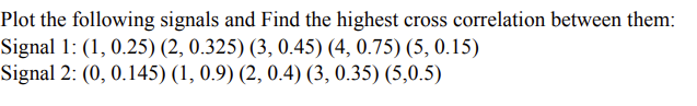 Solved Plot the following signals and Find the highest cross | Chegg.com