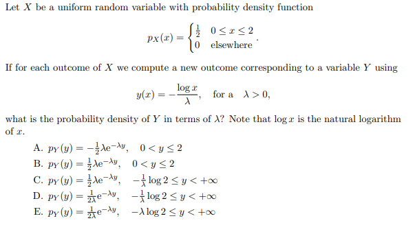 Solved Let X be a uniform random variable with probability | Chegg.com