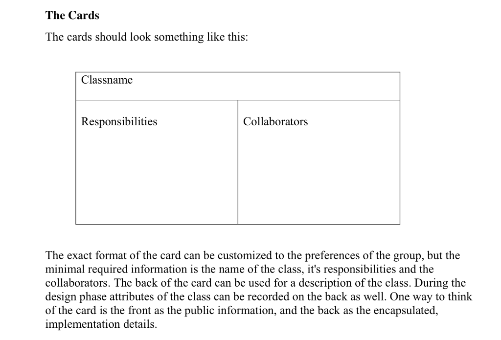 Object Oriented Analysis And Design Using Crc Cards