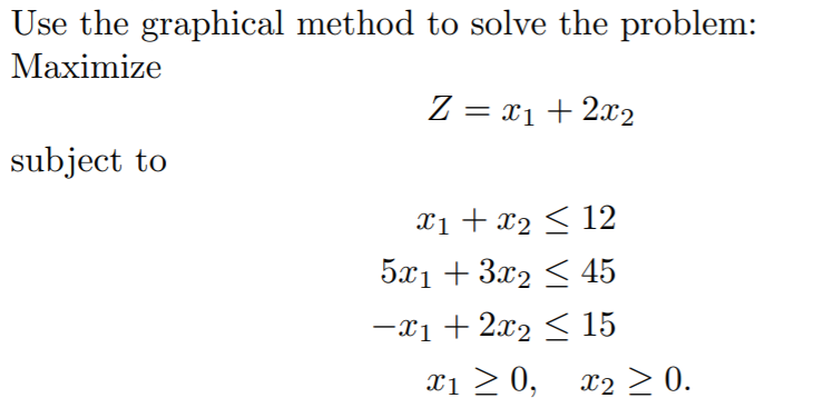 Solved Use the graphical method to solve the problem: | Chegg.com