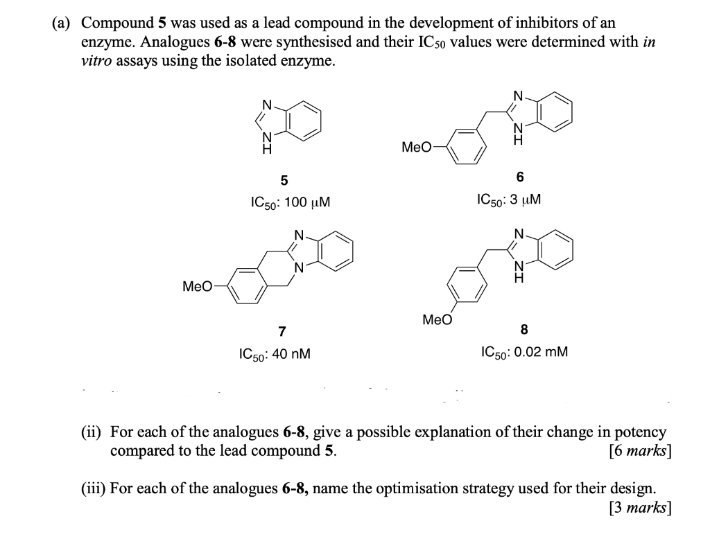 Solved a) Compound 5 was used as a lead compound in the | Chegg.com