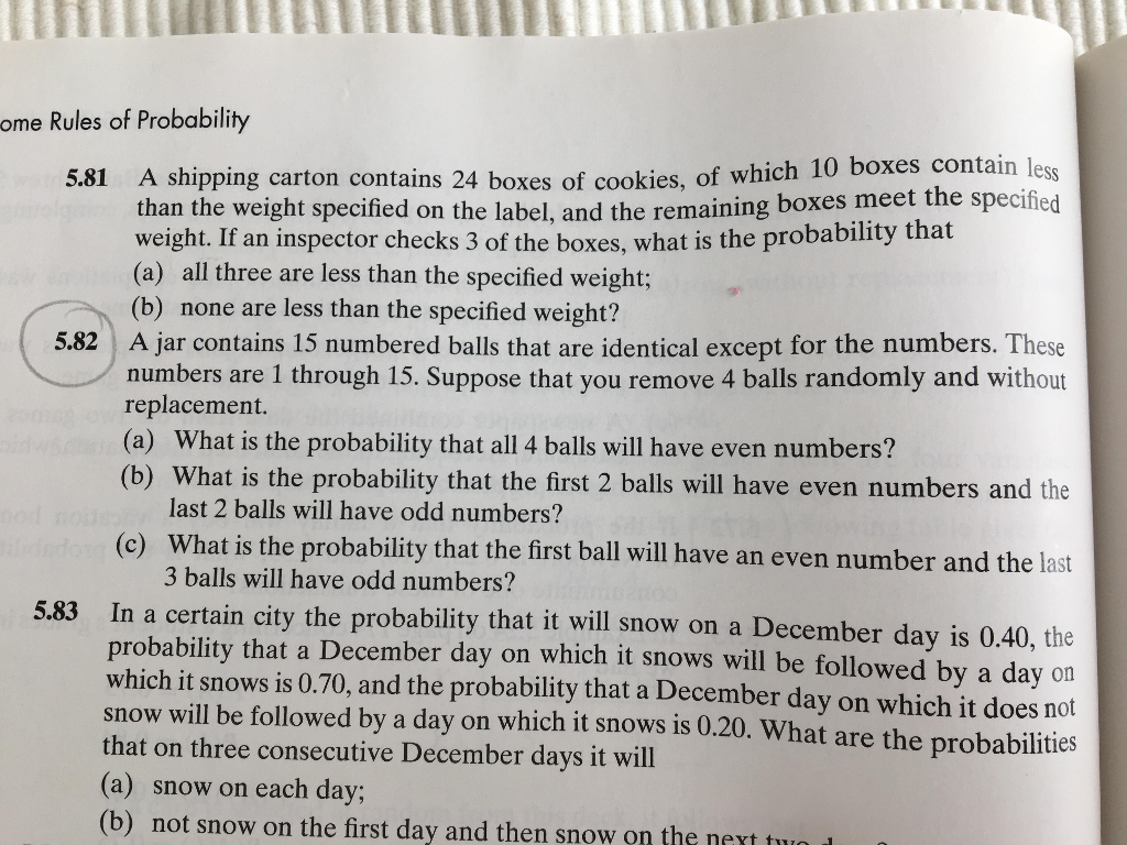 Solved ome Rules of Probability 5.81 A shipping carton | Chegg.com
