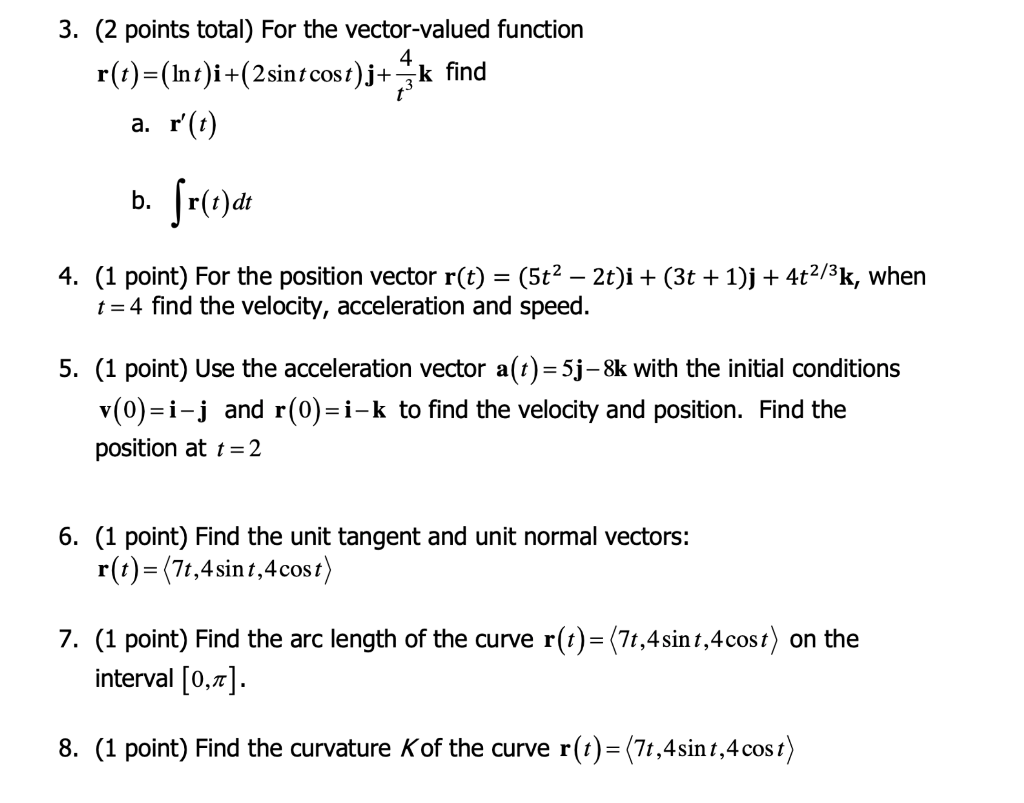 Solved 1. Sketch the curve represented by the vector-valued | Chegg.com