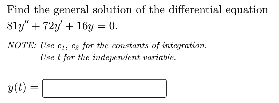 Solved Find the general solution of the differential | Chegg.com