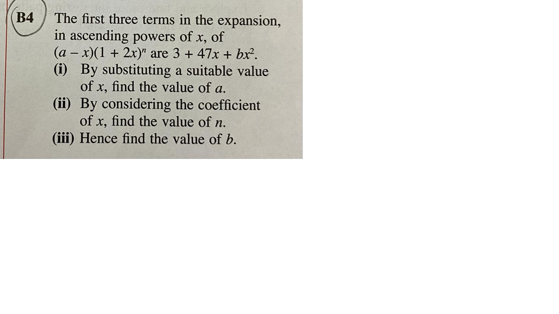 Solved B4 The first three terms in the expansion, in | Chegg.com