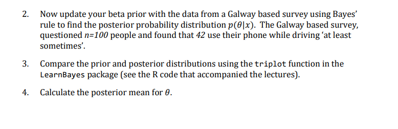 Calculate a 95% credible Interval for θ and interpret | Chegg.com