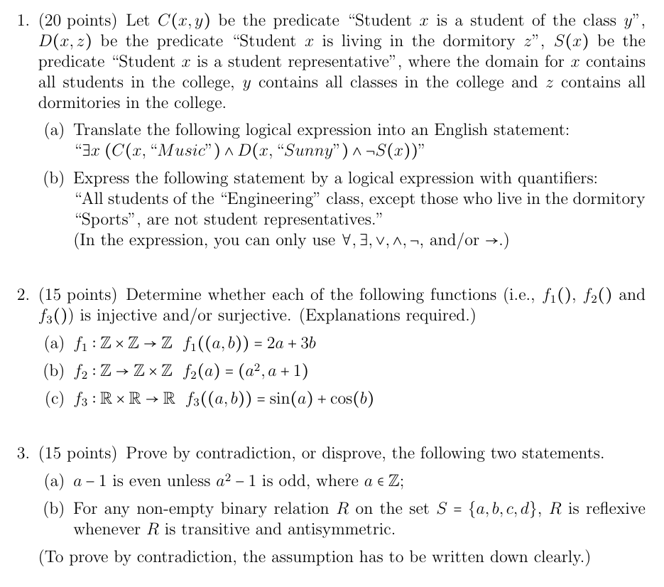 Solved by an EXPERT (20 ﻿points) ﻿Let C(x,y) be ﻿the predicate "Student | Chegg.com