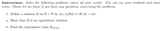 Solved Instructions. Solve the following problems (show all | Chegg.com