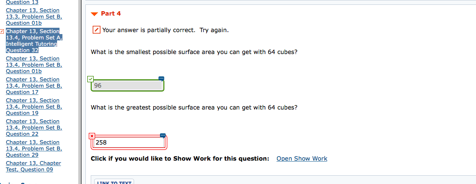 Solved Part 4 Your Answer Is Partially Correct Try Again