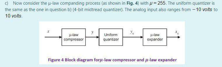 c) Now consider the u-law companding process (as | Chegg.com