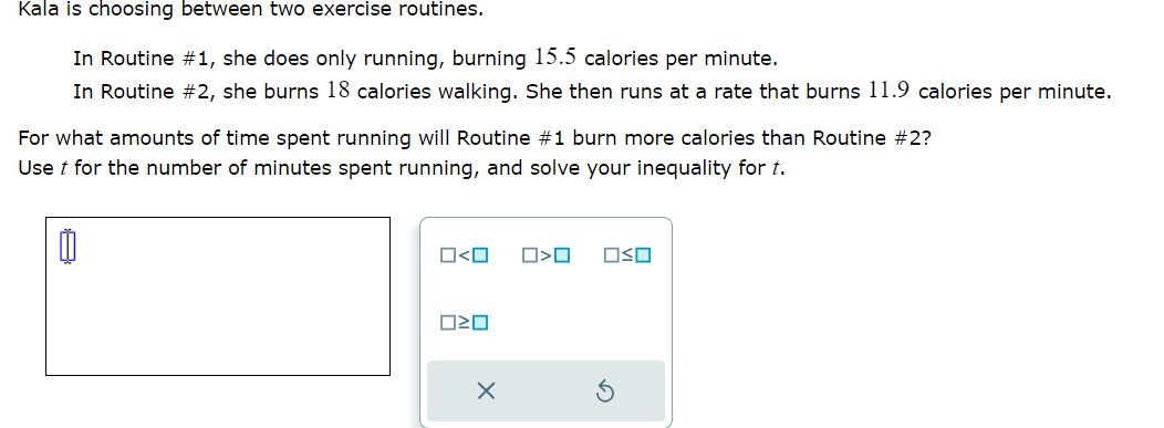 Solved Kala is choosing between two exercise routines.In | Chegg.com