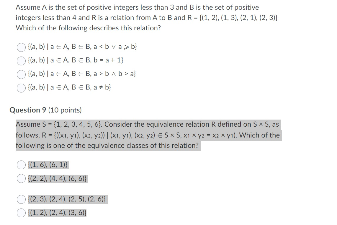 Solved Assume A is the set of positive integers less than 3 | Chegg.com