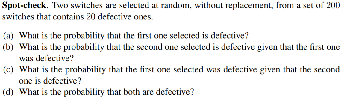 Solved Spot-check. Two switches are selected at random, | Chegg.com