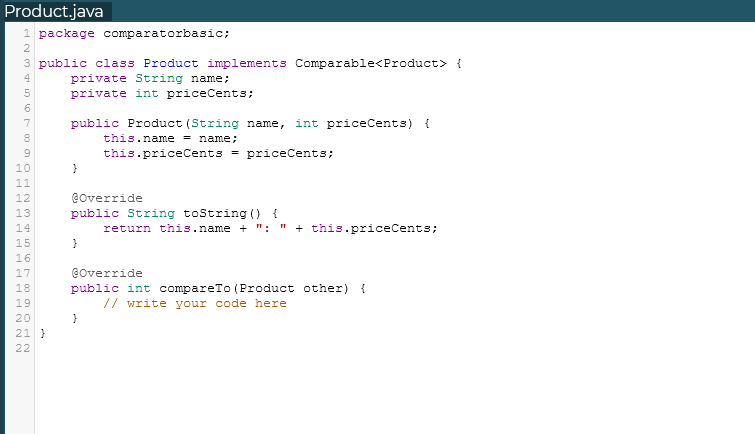 Solved Product.java 1 package comparatorbasic; 2 3 public | Chegg.com
