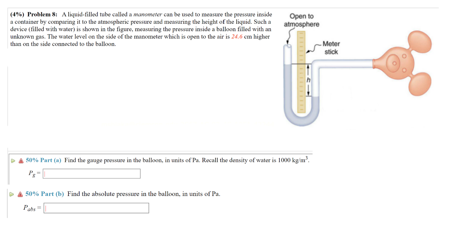 Solved (4\%) Problem 8: A liquid-filled tube called a | Chegg.com
