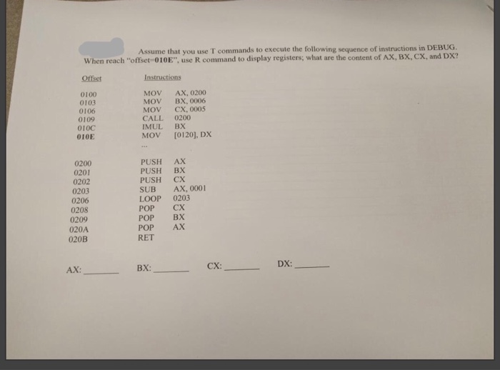 Solved Assume that you use T commands to execute the | Chegg.com