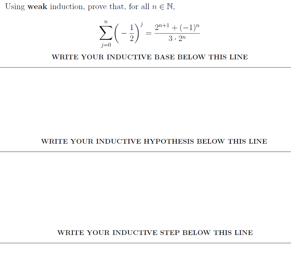 Solved Using weak induction, prove that, for all n EN, 3. 2" | Chegg.com
