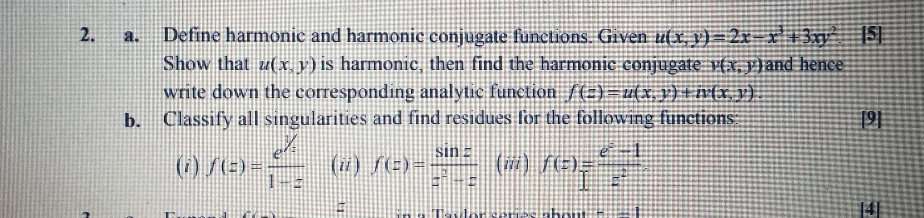 Solved 2. Define harmonic and harmonic conjugate functions. | Chegg.com