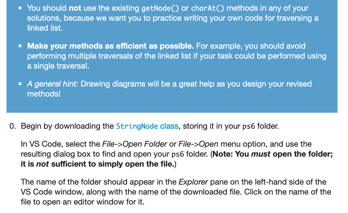 Solved Problem 6: Rewriting linked-list methods 35 points; | Chegg.com